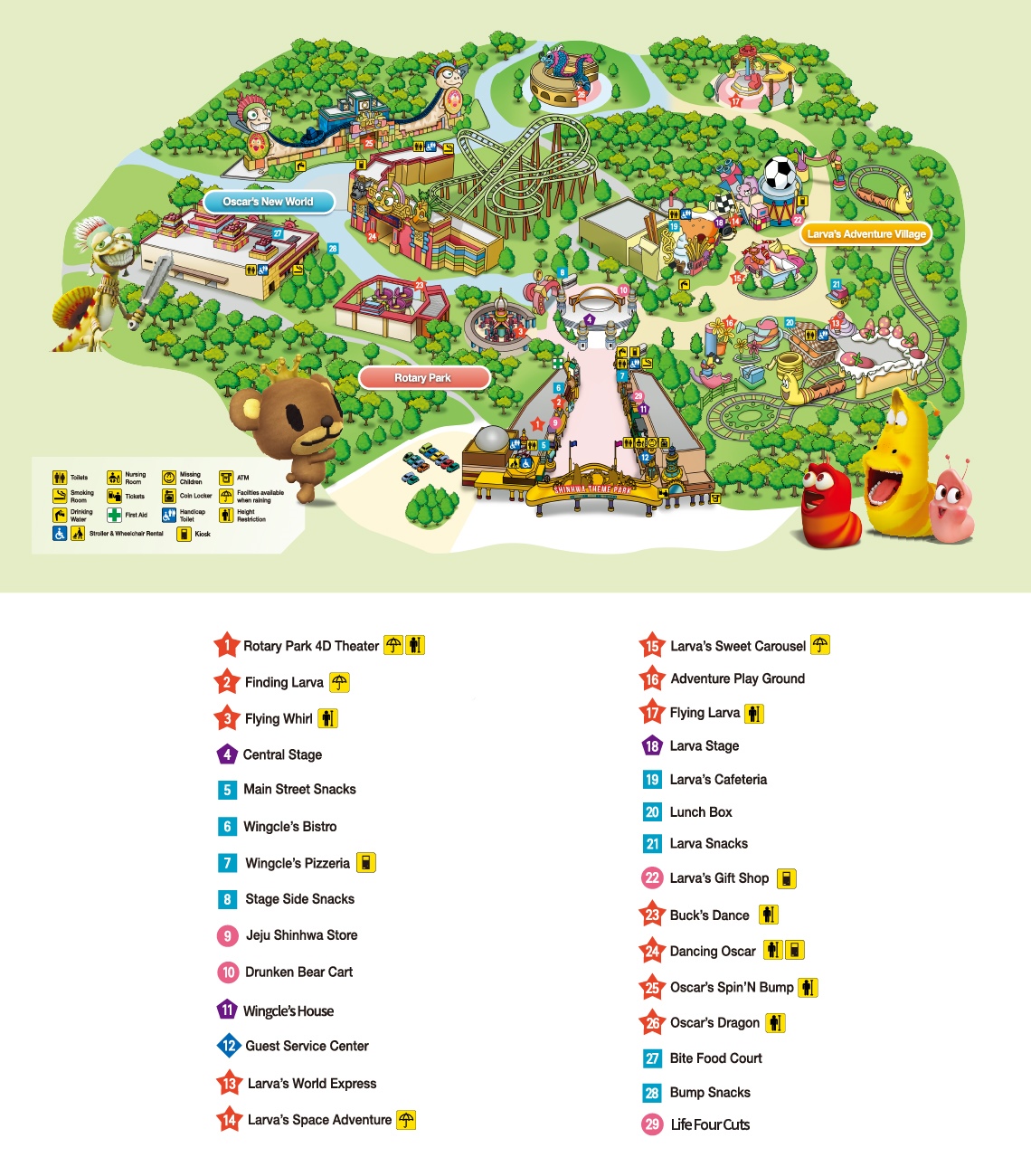SHINHWA THEME PARK GUIDE MAP
